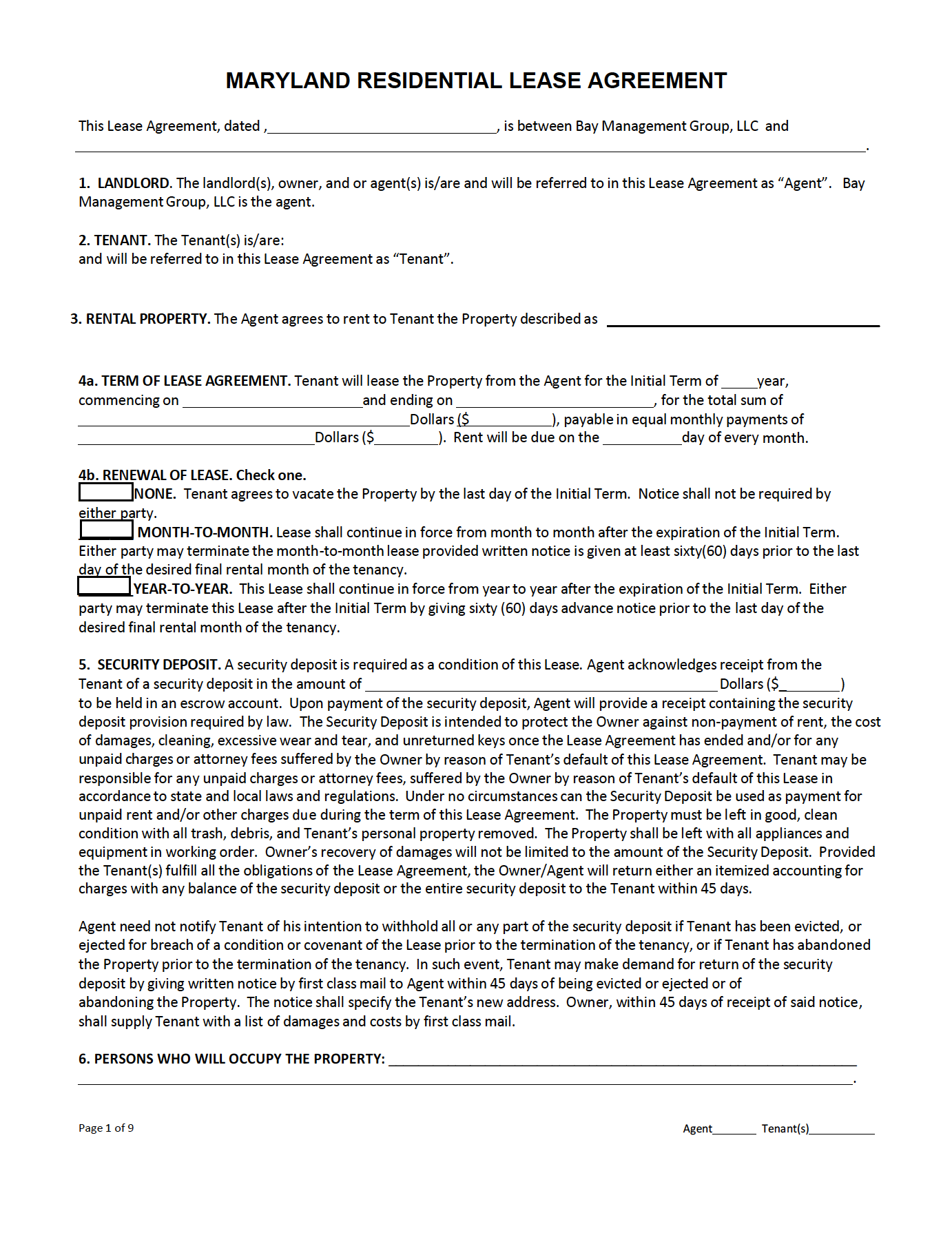 Free Rental Lease Agreement Templates 13 Word Pdf Eforms Free Rental 